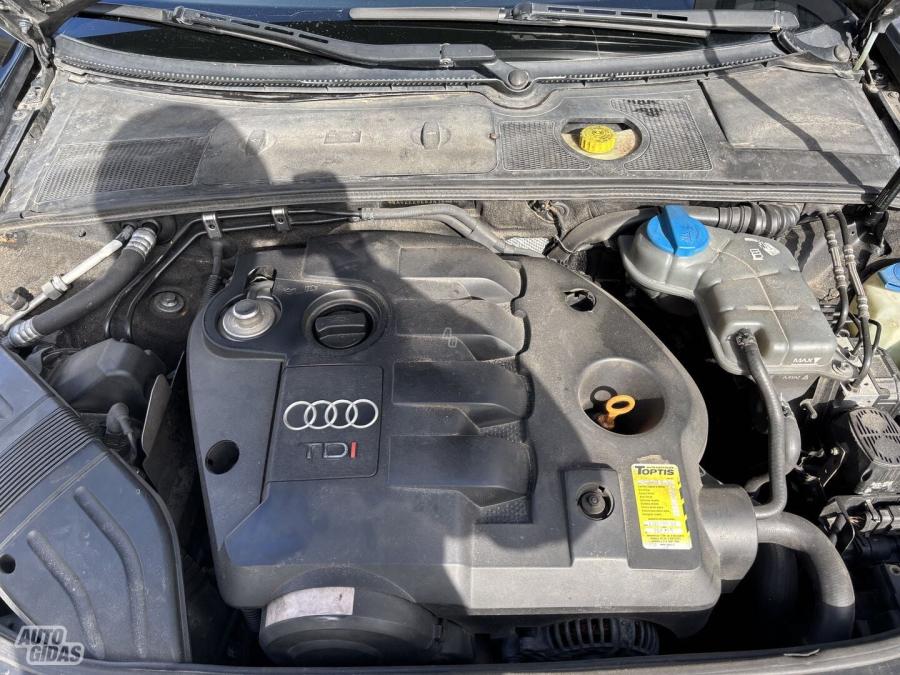 Black Audi A4 2003 in Vilnius, with an engine capacity of 1.90 L and mileage of 342 thousand km for 1050 €, photo 14 on AUTOMOTO.COM.LV
