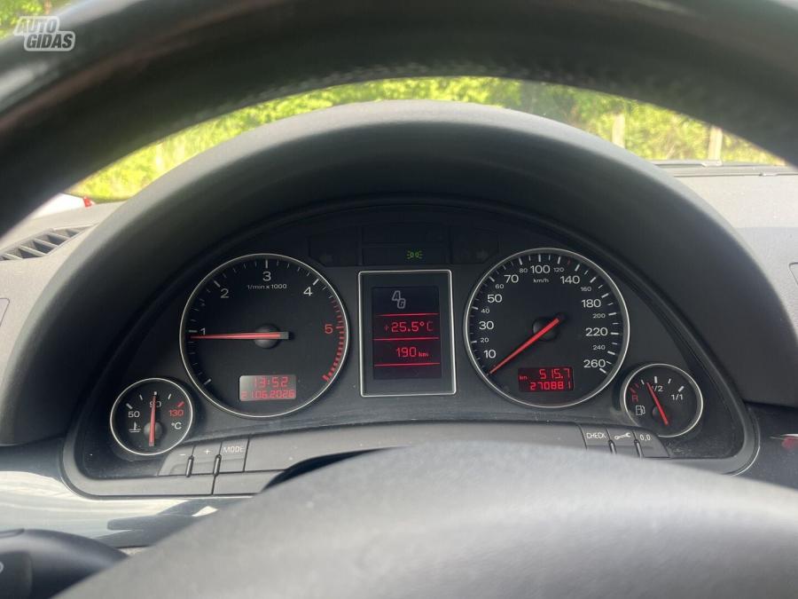 Melns Audi A4 2003 Panevēža, ar dzinēja tilpumu 1.90 L un nobraukumu 271 tūkst. km par 1100 €, foto 15 vietnē AUTOMOTO.COM.LV