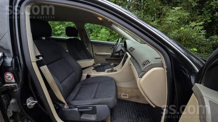 Black Audi A4 2003 in Jelgava, with an engine capacity of 1.90 L and mileage of 0 thousand km for 1390 €, photo 13 on AUTOMOTO.COM.LV