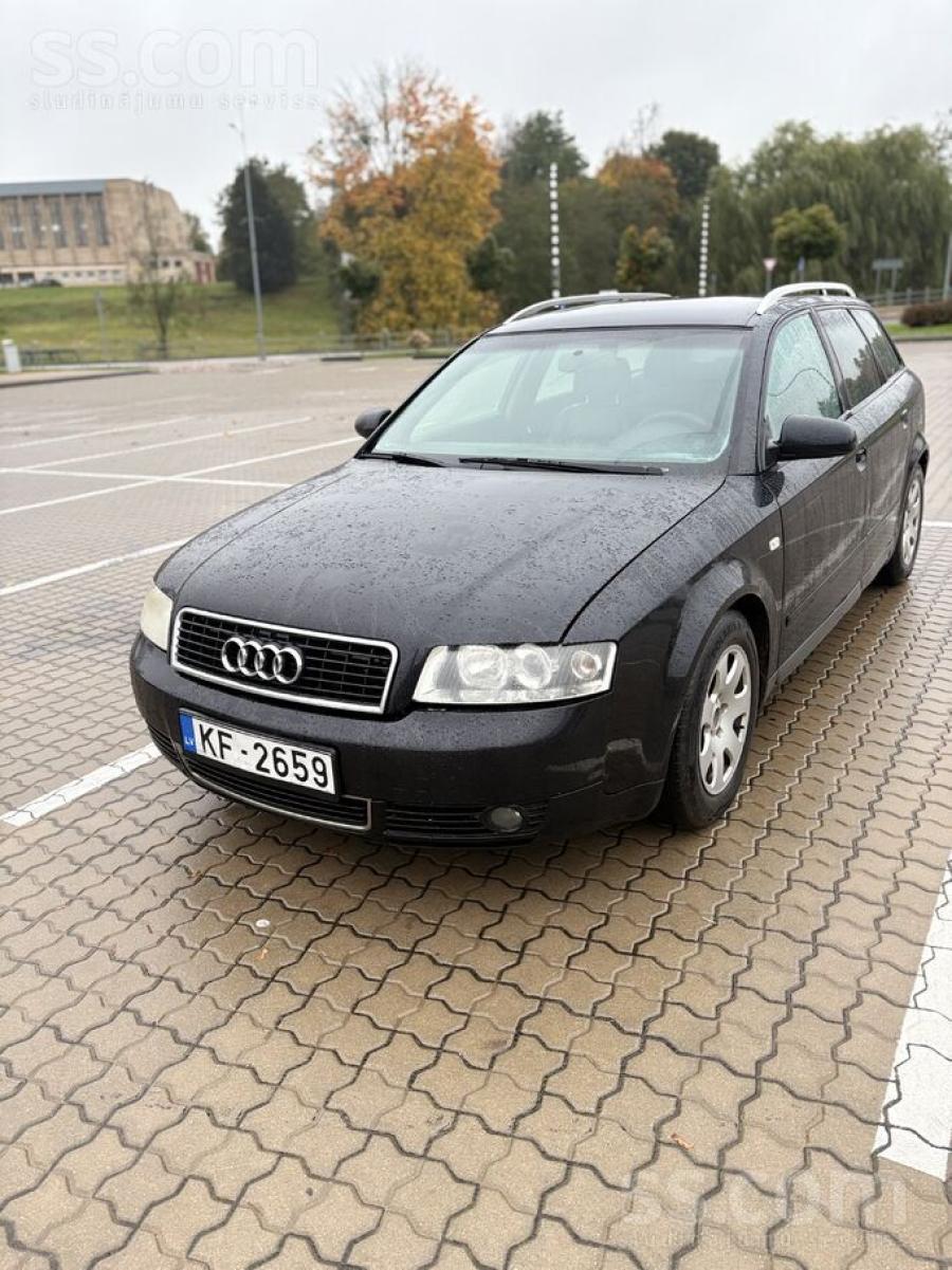 Black Audi A4 2003 in Saldus, with an engine capacity of 1.90 L and mileage of 386 thousand km for 1250 €, photo 1 on AUTOMOTO.COM.LV