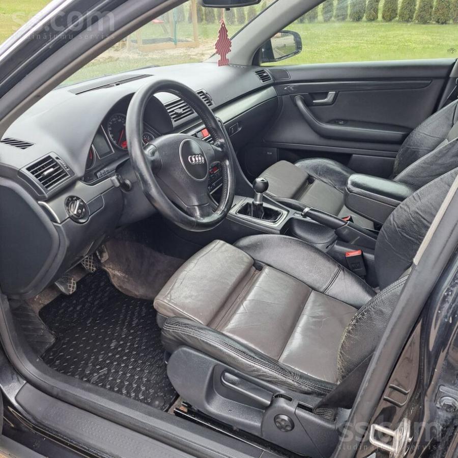 Black Audi A4 2004 in Rezekne, with an engine capacity of 1.90 L and mileage of 0 thousand km for 2380 €, photo 12 on AUTOMOTO.COM.LV