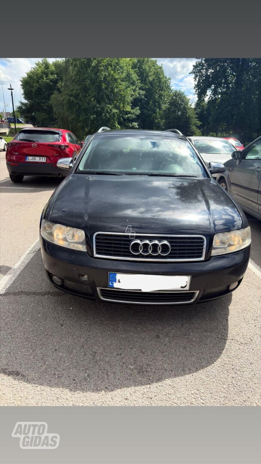 Black Audi A4 2004 in Vilkaviskis, with an engine capacity of 1.90 L and mileage of 395 thousand km for 1100 €, photo 1 on AUTOMOTO.COM.LV