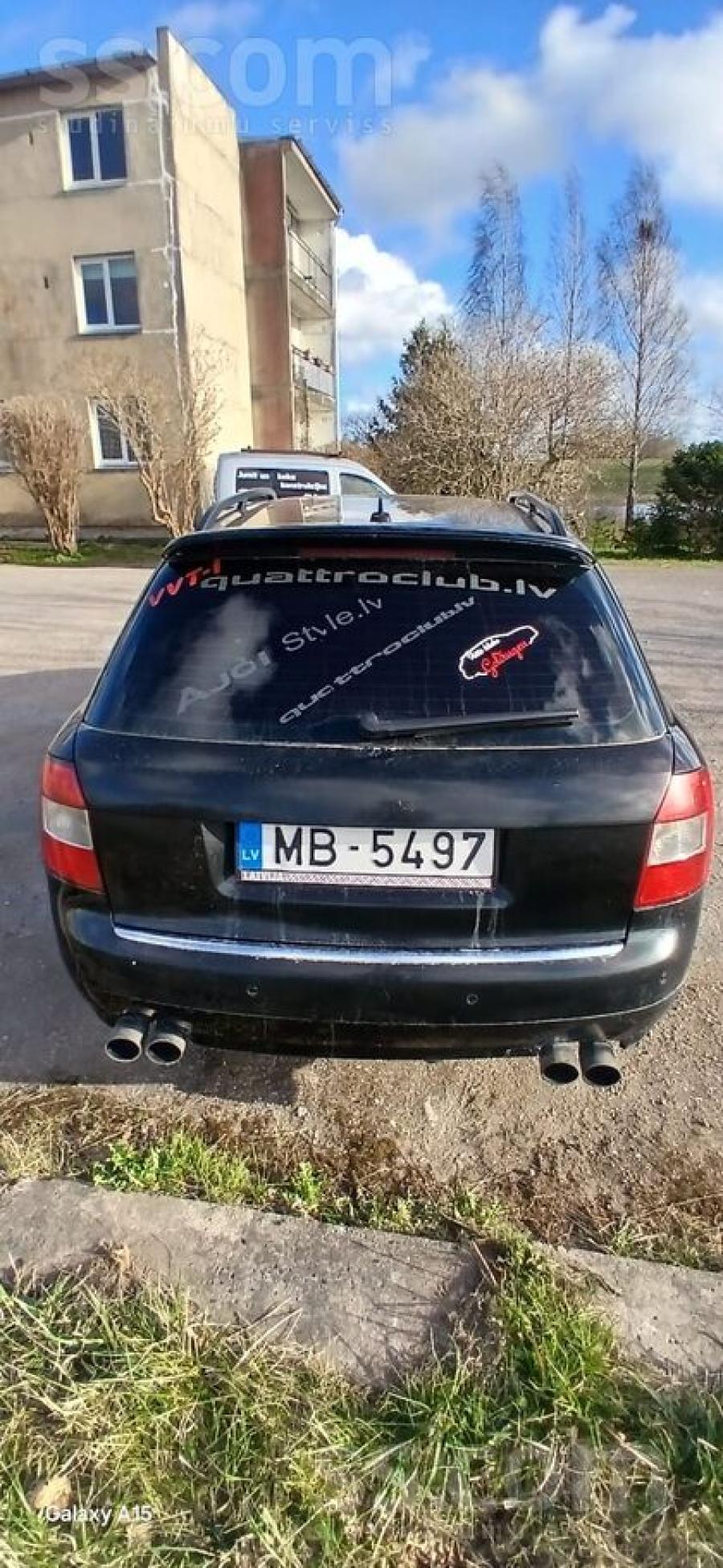 Black Audi A4 2004 in Talsi, with an engine capacity of 2.50 L and mileage of 500 thousand km for 600 €, photo 3 on AUTOMOTO.COM.LV