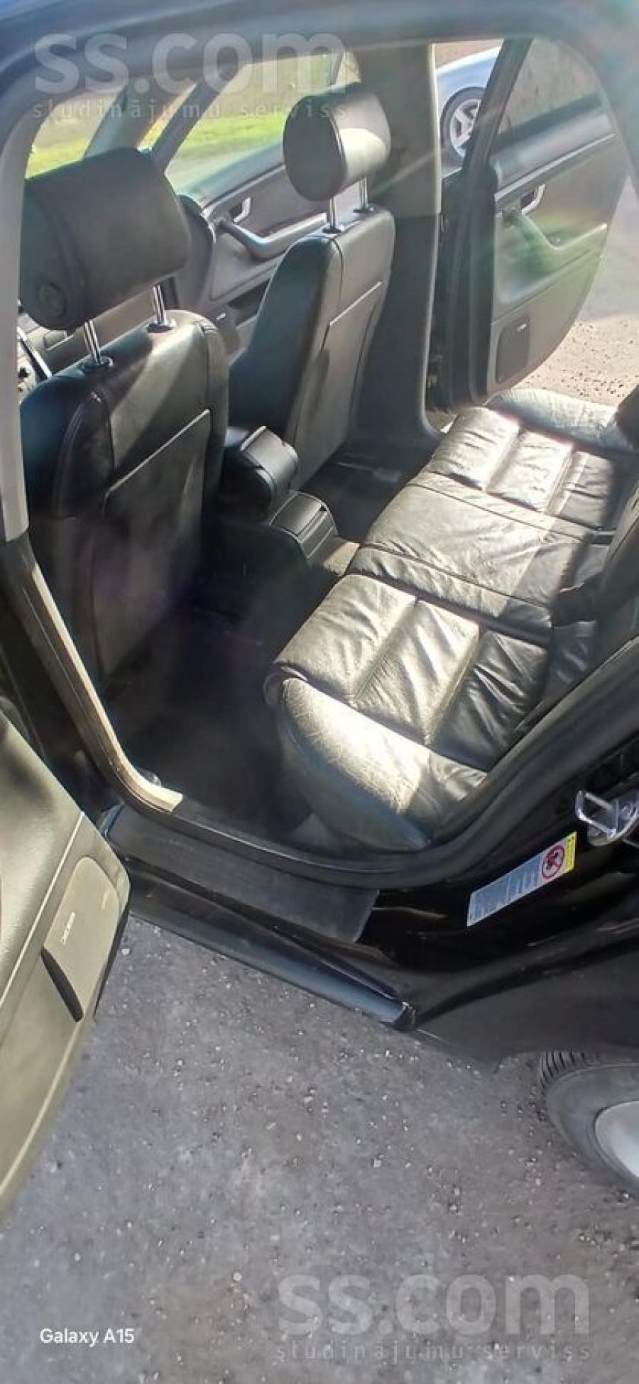 Black Audi A4 2004 in Talsi, with an engine capacity of 2.50 L and mileage of 500 thousand km for 600 €, photo 6 on AUTOMOTO.COM.LV