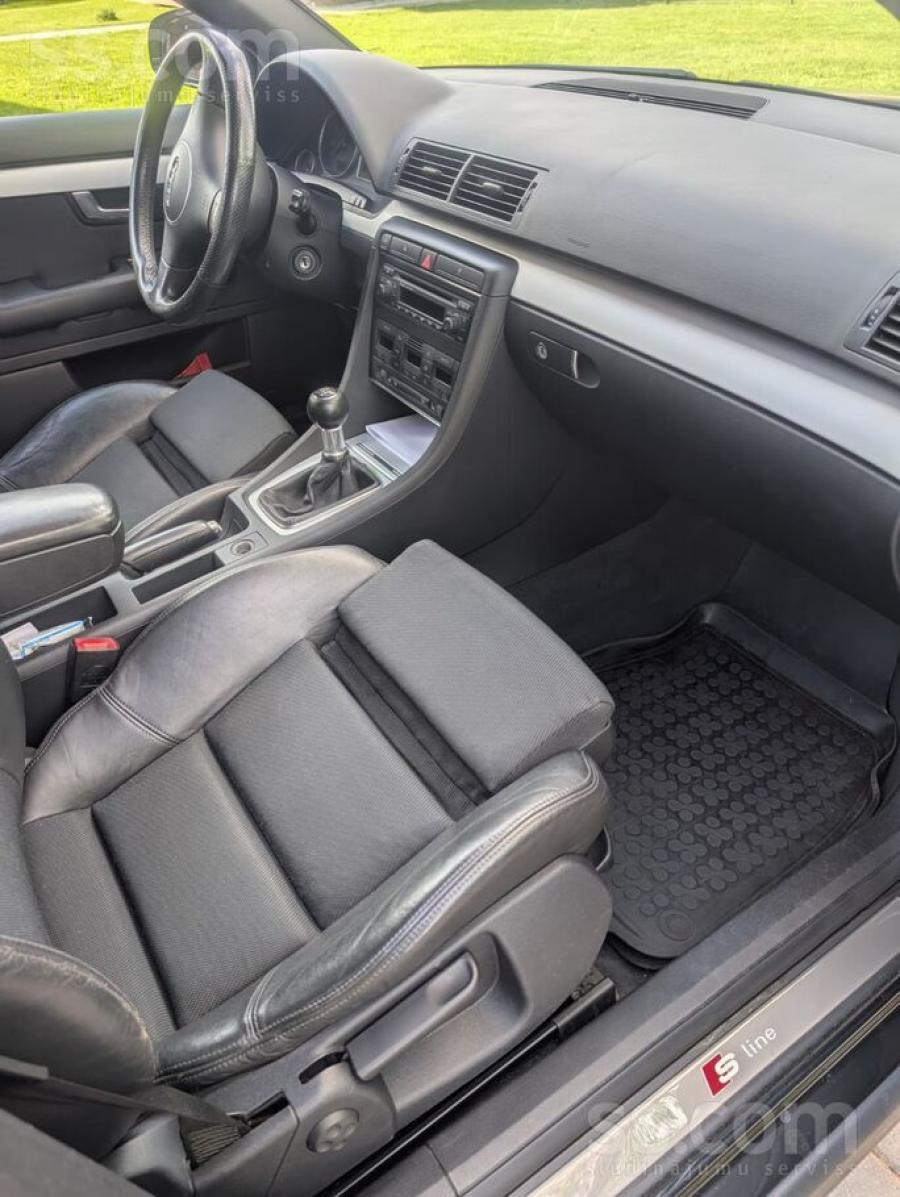 Black Audi A4 2004 in Jekabpils, with an engine capacity of 2.00 L and mileage of 269 thousand km for 1799 €, photo 6 on AUTOMOTO.COM.LV
