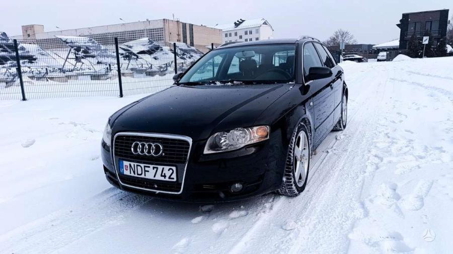 Black Audi A4 2006 in Kaunas, with an engine capacity of 1.99 L and mileage of 304 thousand km for 2750 €, photo 1 on AUTOMOTO.COM.LV