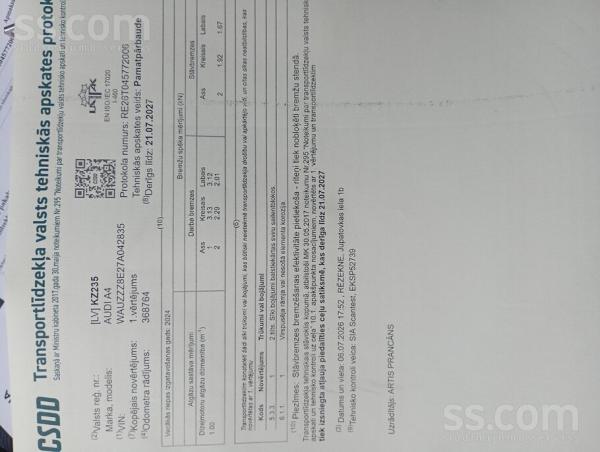 Black Audi A4 2006 in Balvi, with an engine capacity of 2.00 L and mileage of 369 thousand km for 1650 €, photo 8 on AUTOMOTO.COM.LV