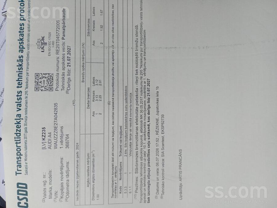 Black Audi A4 2006 in Balvi, with an engine capacity of 2.00 L and mileage of 369 thousand km for 1650 €, photo 9 on AUTOMOTO.COM.LV