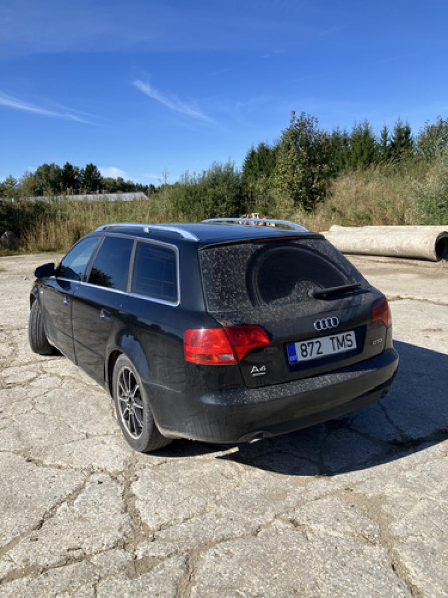 Black Audi A4 2006 in Tallinn, with an engine capacity of 2.00 L and mileage of 401 thousand km for 2399 €, photo 3 on AUTOMOTO.COM.LV