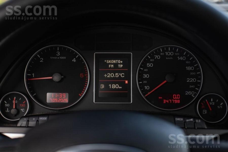 Black Audi A4 2006 in Riga, with an engine capacity of 2.70 L and mileage of 348 thousand km for 3790 €, photo 17 on AUTOMOTO.COM.LV