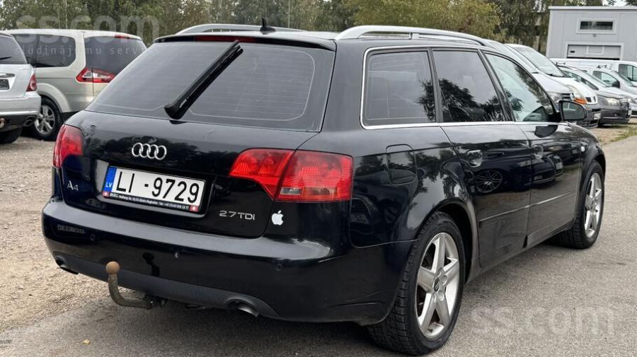 Black Audi A4 2006 in Riga, with an engine capacity of 2.70 L and mileage of 359 thousand km for 1350 €, photo 5 on AUTOMOTO.COM.LV