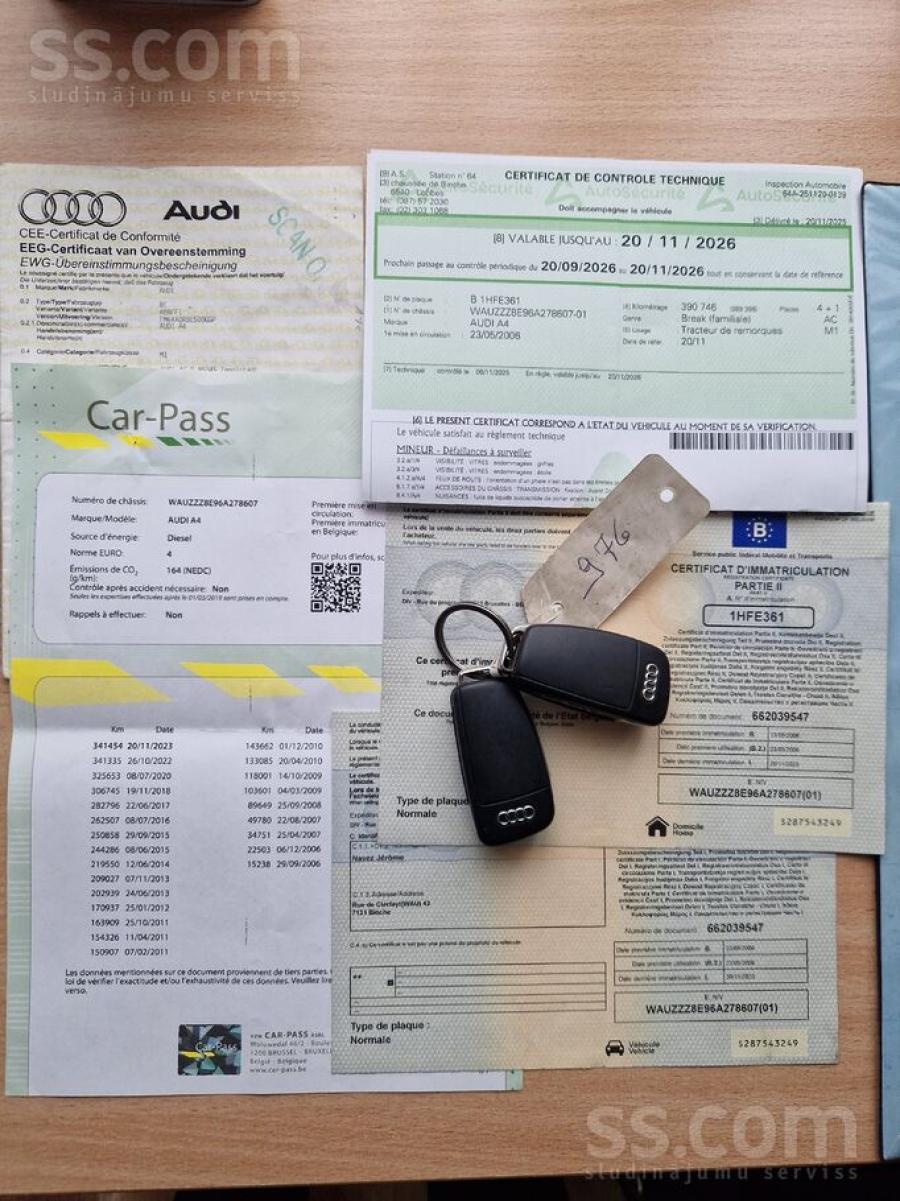 Melns Audi A4 2006 Bauska, ar dzinēja tilpumu 2.00 L un nobraukumu 403 tūkst. km par 3250 €, foto 32 vietnē AUTOMOTO.COM.LV