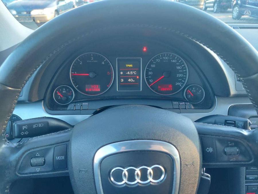 Black Audi A4 2007 in Utena, with an engine capacity of 1.99 L and mileage of 285 thousand km for 2550 €, photo 12 on AUTOMOTO.COM.LV