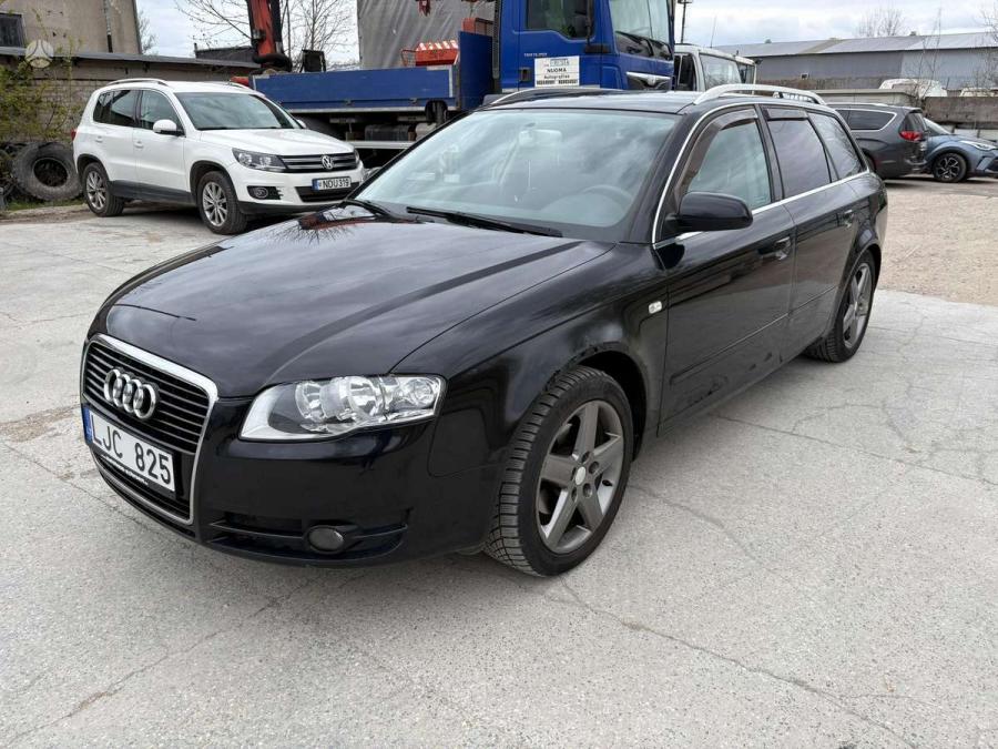 Black Audi A4 2007 in Vilnius, with an engine capacity of 1.99 L and mileage of 259 thousand km for 700 €, photo 1 on AUTOMOTO.COM.LV