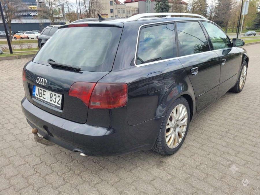 Black Audi A4 2007 in Alytus, with an engine capacity of 1.97 L and mileage of 334 thousand km for 2550 €, photo 7 on AUTOMOTO.COM.LV