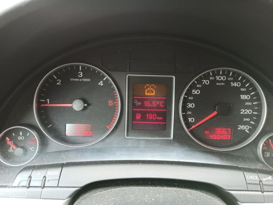 Black Audi A4 2007 in Vilnius, with an engine capacity of 1.90 L and mileage of 450 thousand km for 1000 €, photo 7 on AUTOMOTO.COM.LV