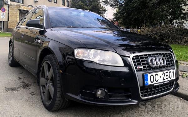 Audi A4 2007 in Riga on AUTOMOTO.COM.LV Black Audi A4 2007 in Riga, with an engine capacity of 2.00 L and mileage of 292 thousand km for 3350 €, photo 4 on AUTOMOTO.COM.LV