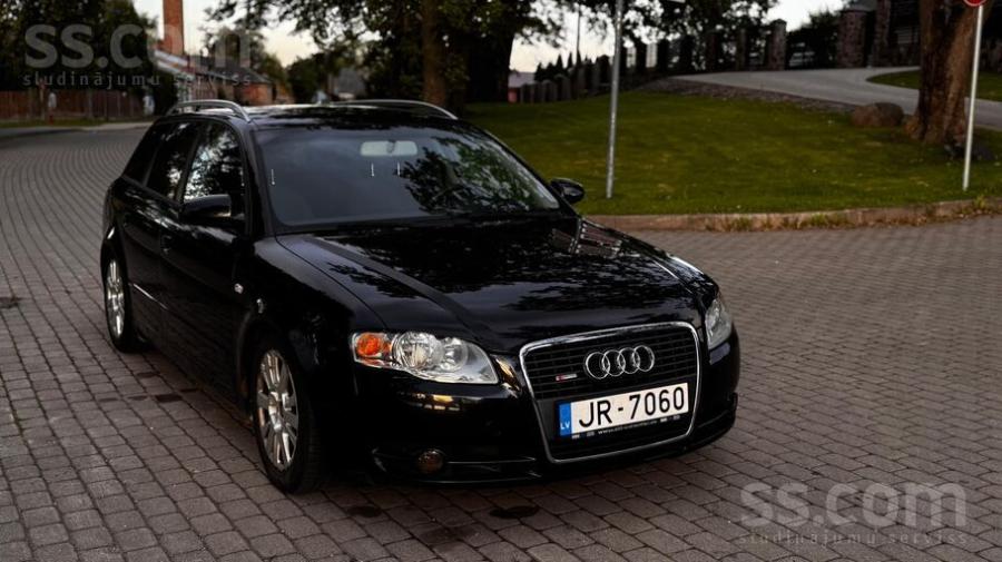 Black Audi A4 2007 in Riga, with an engine capacity of 2.00 L and mileage of 305 thousand km for 2300 €, photo 1 on AUTOMOTO.COM.LV
