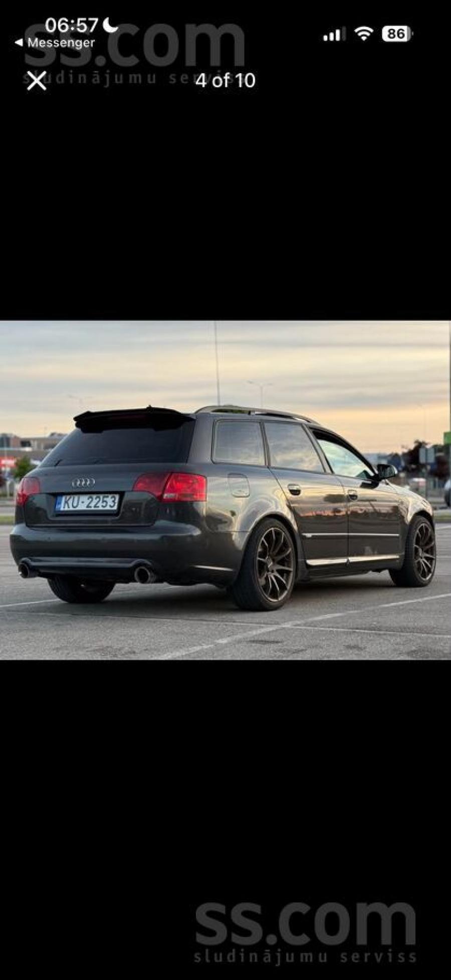 Black Audi A4 2007 in Riga, with an engine capacity of 3.00 L and mileage of 0 thousand km for 4300 €, photo 6 on AUTOMOTO.COM.LV