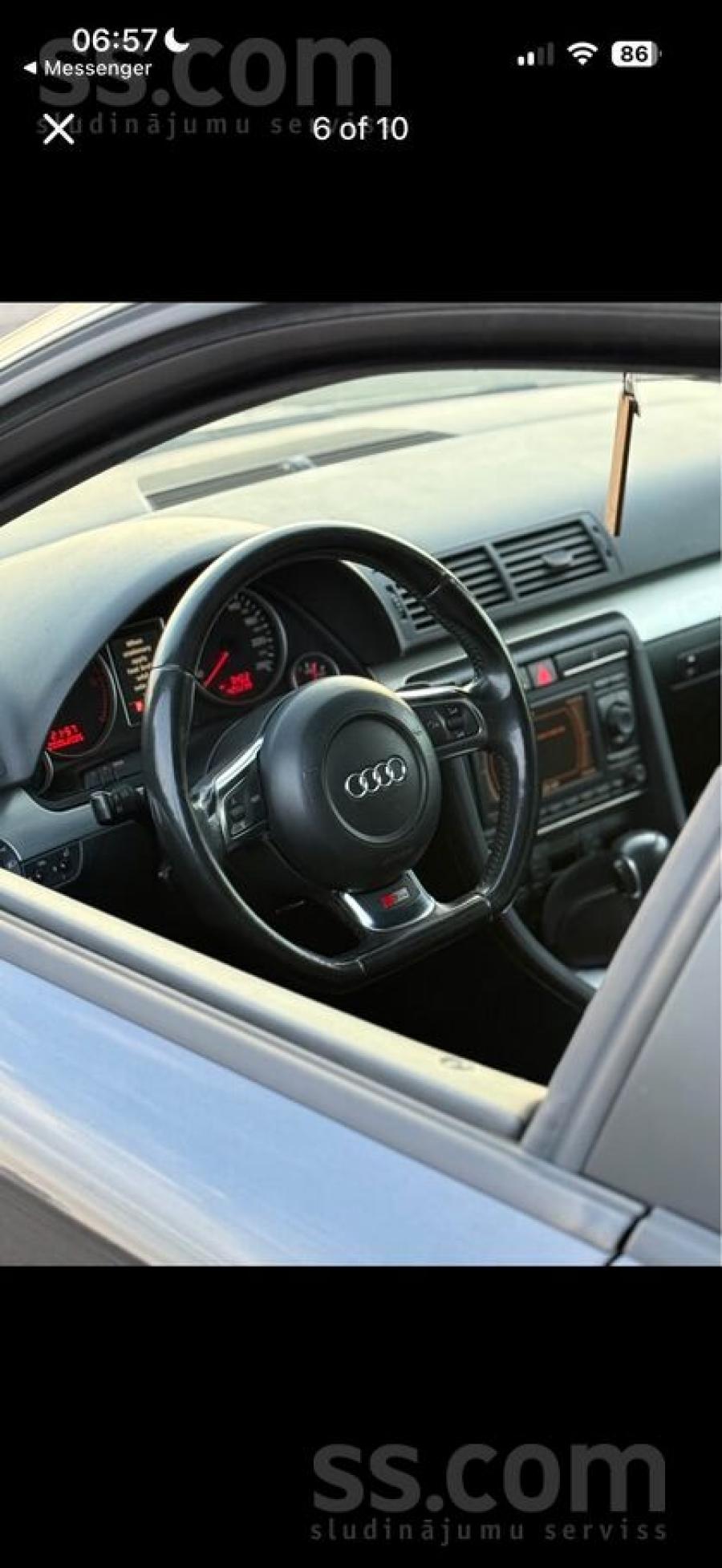 Black Audi A4 2007 in Riga, with an engine capacity of 3.00 L and mileage of 0 thousand km for 4300 €, photo 7 on AUTOMOTO.COM.LV