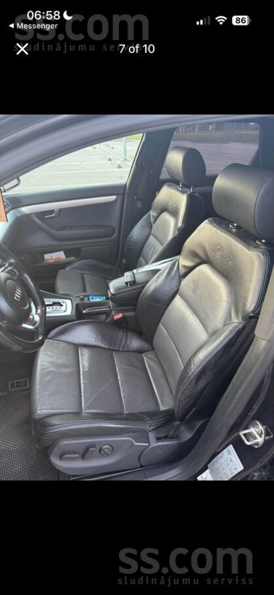 Black Audi A4 2007 in Riga, with an engine capacity of 3.00 L and mileage of 0 thousand km for 4300 €, photo 8 on AUTOMOTO.COM.LV