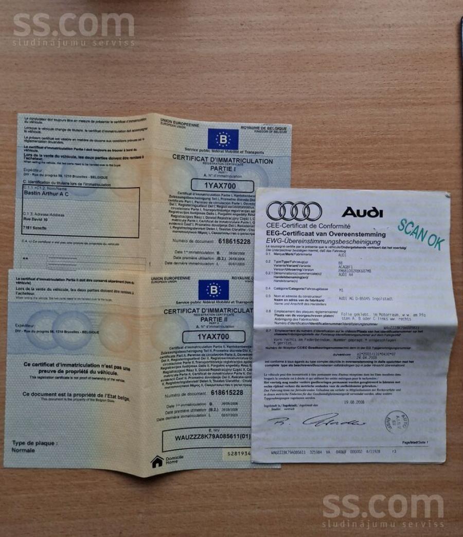 Black Audi A4 2008 in Bauska, with an engine capacity of 2.00 L and mileage of 412 thousand km for 4550 €, photo 33 on AUTOMOTO.COM.LV