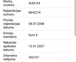 Melns Audi A4 2008 Rīga, ar dzinēja tilpumu 2.00 L un nobraukumu 304 tūkst. km par 4490 €, foto 27 vietnē AUTOMOTO.COM.LV