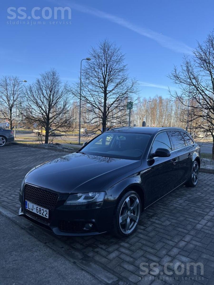 Black Audi A4 2008 in Riga, with an engine capacity of 2.00 L and mileage of 299 thousand km for 5300 €, photo 1 on AUTOMOTO.COM.LV