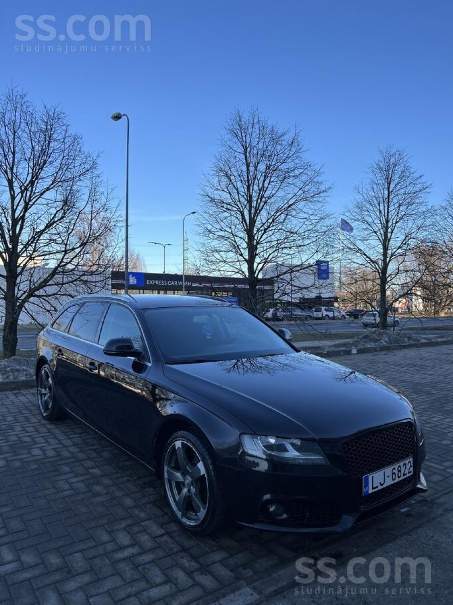 Black Audi A4 2008 in Riga, with an engine capacity of 2.00 L and mileage of 299 thousand km for 5300 €, photo 4 on AUTOMOTO.COM.LV