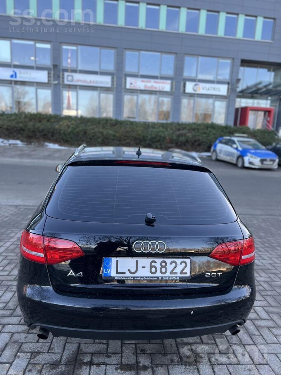 Black Audi A4 2008 in Riga, with an engine capacity of 2.00 L and mileage of 299 thousand km for 5300 €, photo 6 on AUTOMOTO.COM.LV