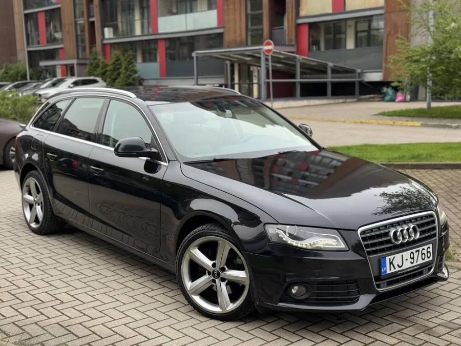 Black Audi A4 2008 in Riga, with an engine capacity of 2.00 L and mileage of 391 thousand km for 4490 €, photo 1 on AUTOMOTO.COM.LV