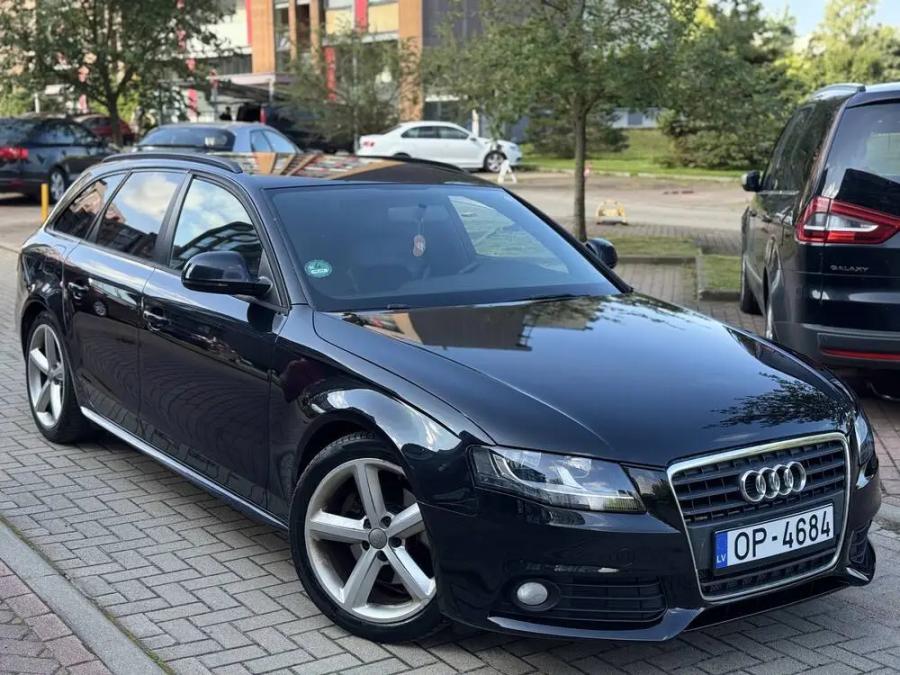 Black Audi A4 2008 in Riga, with an engine capacity of 2.00 L and mileage of 328 thousand km for 4990 €, photo 1 on AUTOMOTO.COM.LV