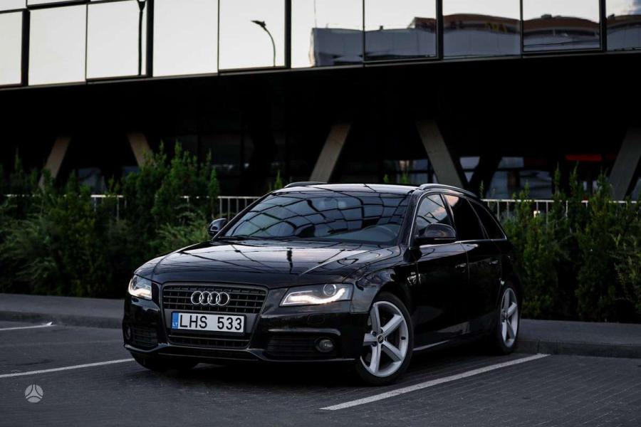 Black Audi A4 2008 in Vilnius, with an engine capacity of 1.97 L and mileage of 301 thousand km for 4500 €, photo 1 on AUTOMOTO.COM.LV