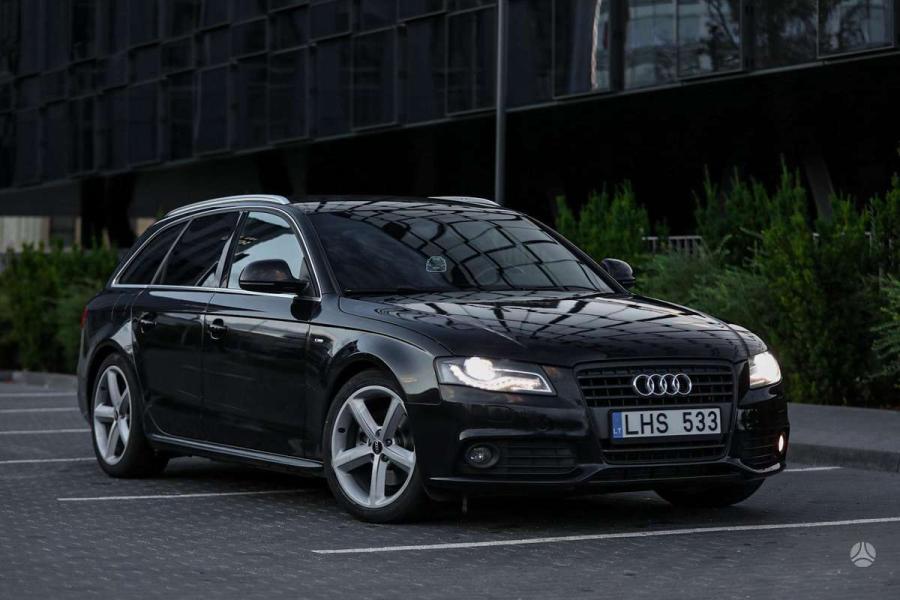 Black Audi A4 2008 in Vilnius, with an engine capacity of 1.97 L and mileage of 301 thousand km for 4500 €, photo 4 on AUTOMOTO.COM.LV