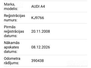Melns Audi A4 2008 Rīga, ar dzinēja tilpumu 2.00 L un nobraukumu 391 tūkst. km par 3990 €, foto 23 vietnē AUTOMOTO.COM.LV