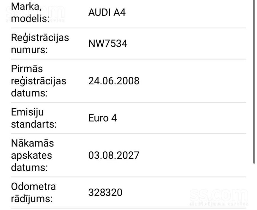Black Audi A4 2008 in Riga, with an engine capacity of 2.00 L and mileage of 332 thousand km for 2690 €, photo 18 on AUTOMOTO.COM.LV