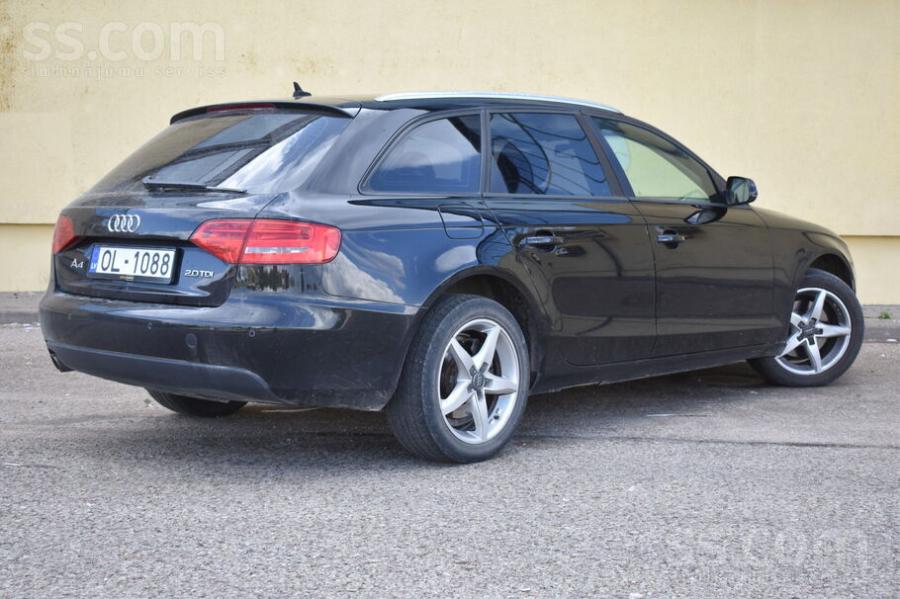 Black Audi A4 2009 in Talsi, with an engine capacity of 2.00 L and mileage of 340 thousand km for 5200 €, photo 6 on AUTOMOTO.COM.LV