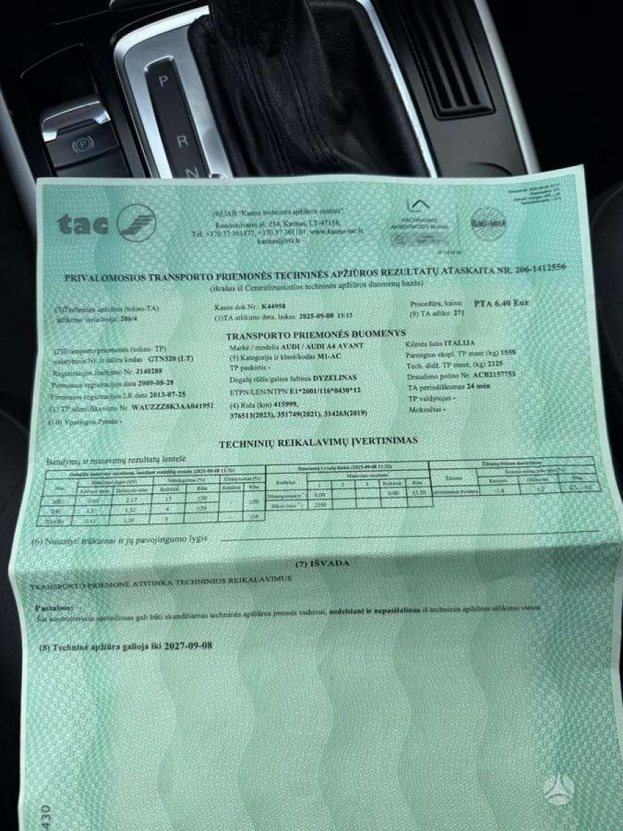 Черный Ауди А4 2009 в Вильнюс, объемом двигателя 1.97 л и пробегом 431 тыс. км за 3700 €, фото 20 на AUTOMOTO.COM.LV