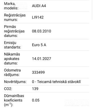Melns Audi A4 2010 Rīga, ar dzinēja tilpumu 2.00 L un nobraukumu 334 tūkst. km par 3990 €, foto 21 vietnē AUTOMOTO.COM.LV