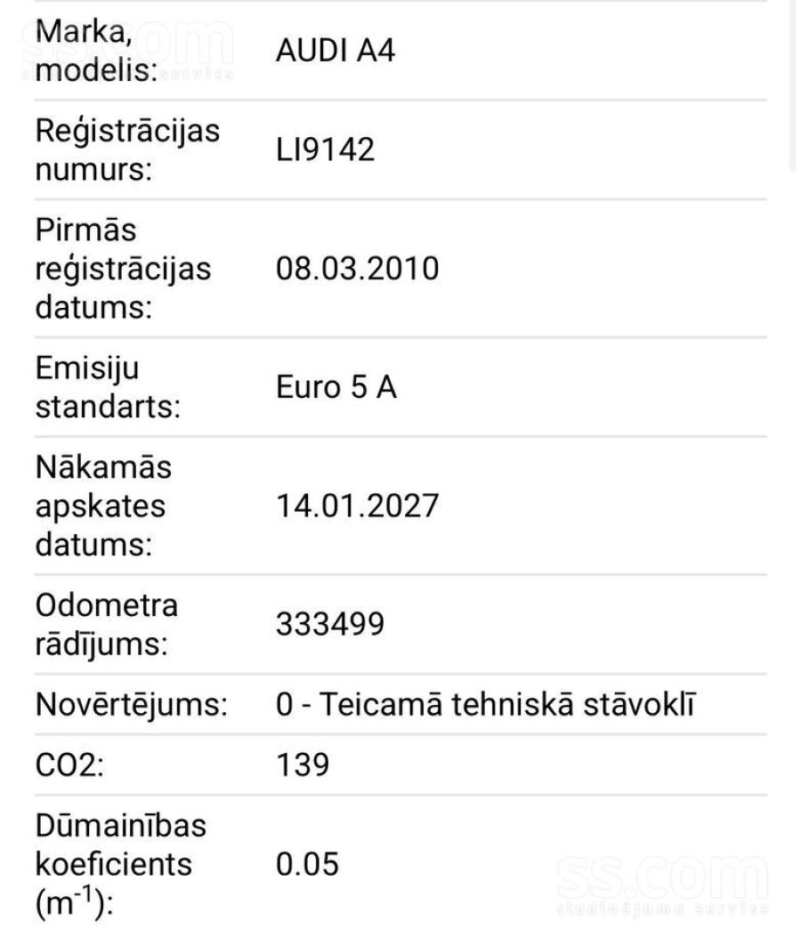 Melns Audi A4 2010 Rīga, ar dzinēja tilpumu 2.00 L un nobraukumu 334 tūkst. km par 3990 €, foto 21 vietnē AUTOMOTO.COM.LV