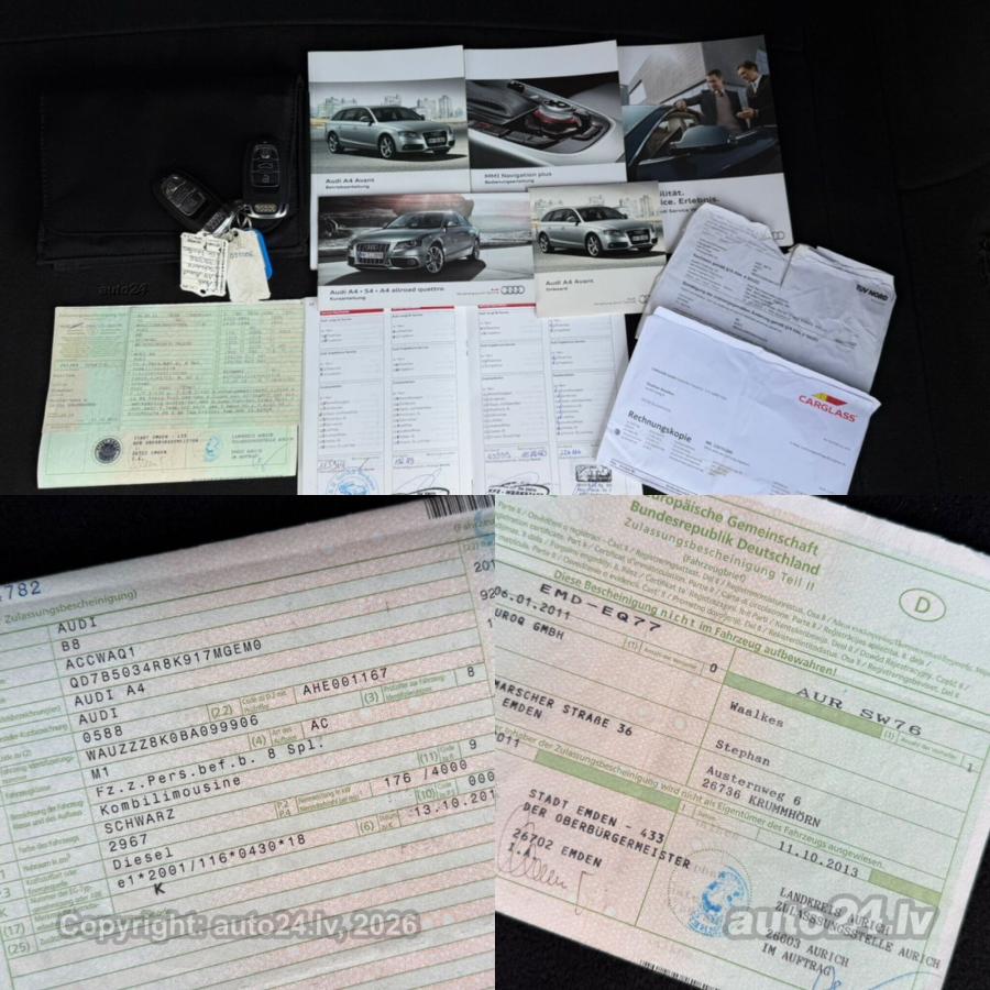 Black Audi A4 2011 in Viljandi, with an engine capacity of 3.00 L and mileage of 297 thousand km for 7790 €, photo 29 on AUTOMOTO.COM.LV