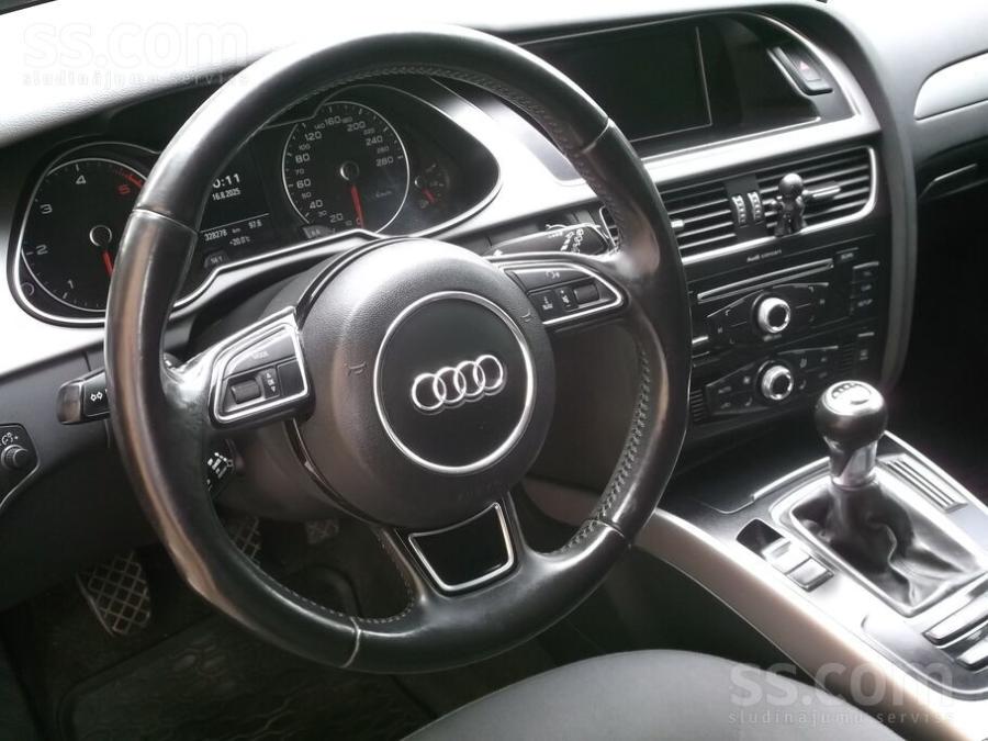 Black Audi A4 2012 in Bauska, with an engine capacity of 2.00 L and mileage of 327 thousand km for 6290 €, photo 13 on AUTOMOTO.COM.LV
