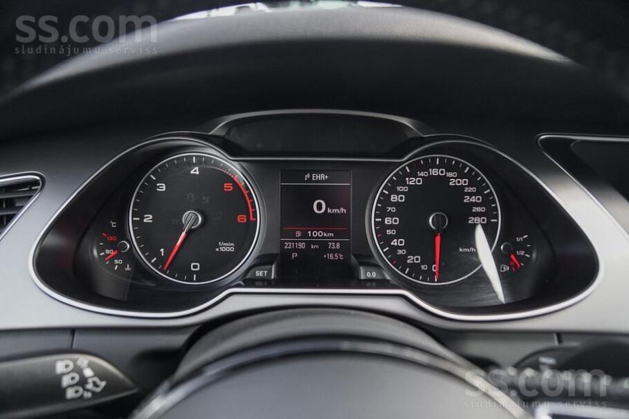 Black Audi A4 2012 in Riga, with an engine capacity of 3.00 L and mileage of 231 thousand km for 8990 €, photo 14 on AUTOMOTO.COM.LV