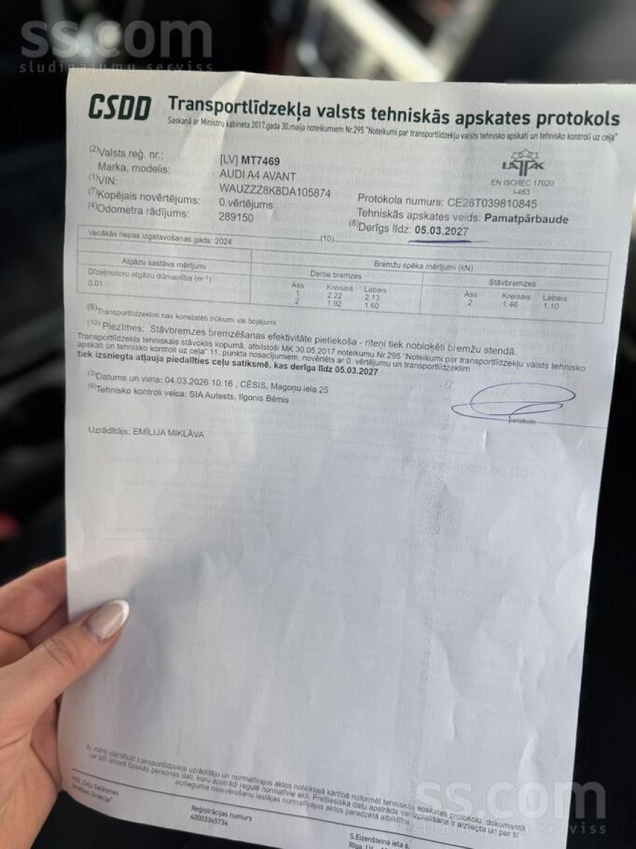 Черный Ауди А4 2012 в Рига, объемом двигателя 2.00 л и пробегом 289 тыс. км за 6950 €, фото 10 на AUTOMOTO.COM.LV