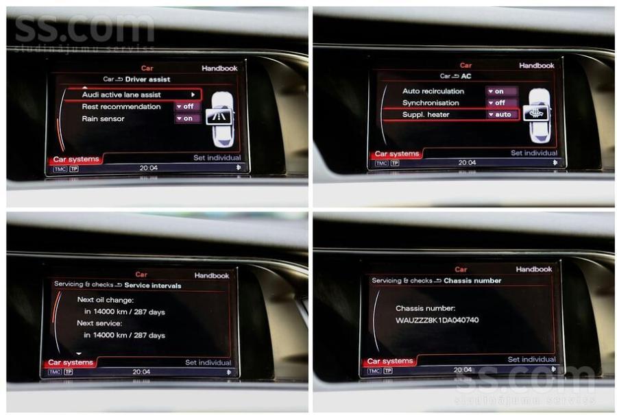 Melns Audi A4 2012 Tukums, ar dzinēja tilpumu 3.00 L un nobraukumu 243 tūkst. km par 13590 €, foto 23 vietnē AUTOMOTO.COM.LV