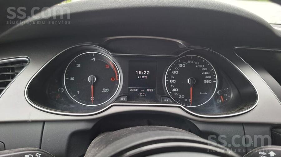 Black Audi A4 2012 in Riga, with an engine capacity of 2.00 L and mileage of 261 thousand km for 7550 €, photo 8 on AUTOMOTO.COM.LV