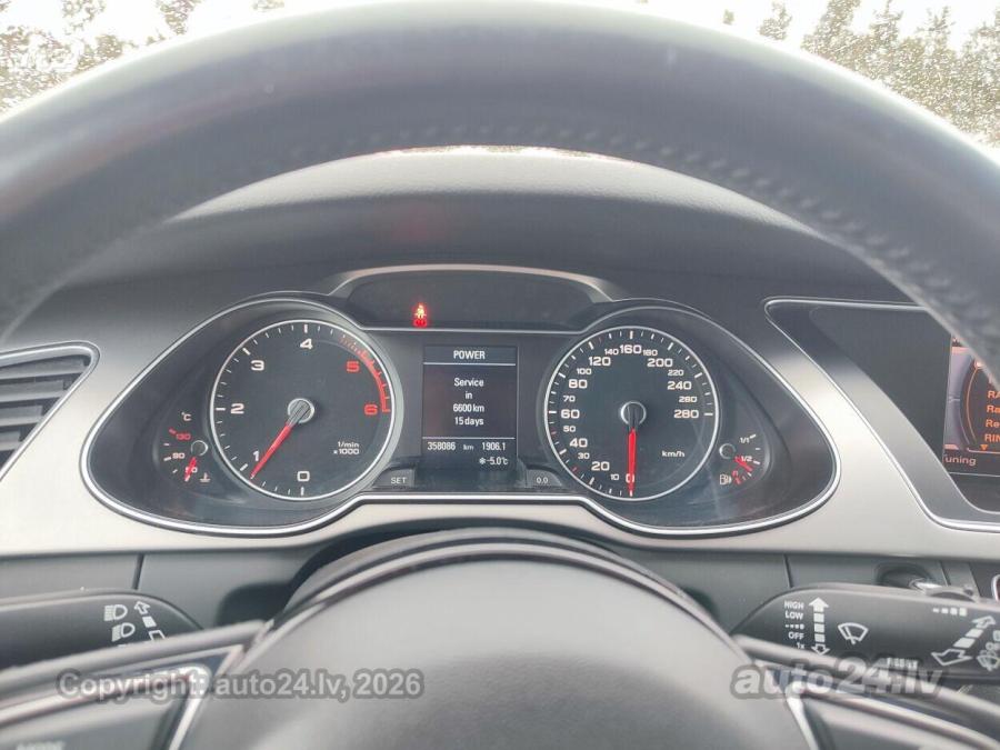 Black Audi A4 2013 in Tartu, with an engine capacity of 2.00 L and mileage of 358 thousand km for 7400 €, photo 7 on AUTOMOTO.COM.LV