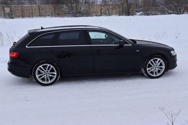 Black Audi A4 2013 in Vilnius, with an engine capacity of 1.97 L and mileage of 278 thousand km for 6800 €, photo 8 on AUTOMOTO.COM.LV