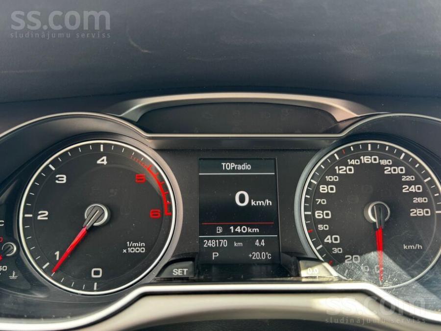 Black Audi A4 2013 in Daugavpils, with an engine capacity of 2.00 L and mileage of 249 thousand km for 8700 €, photo 7 on AUTOMOTO.COM.LV