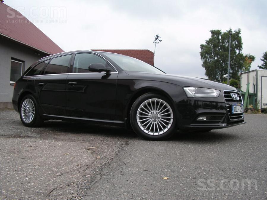 Black Audi A4 2013 in Riga, with an engine capacity of 2.00 L and mileage of 0 thousand km for 7950 €, photo 1 on AUTOMOTO.COM.LV